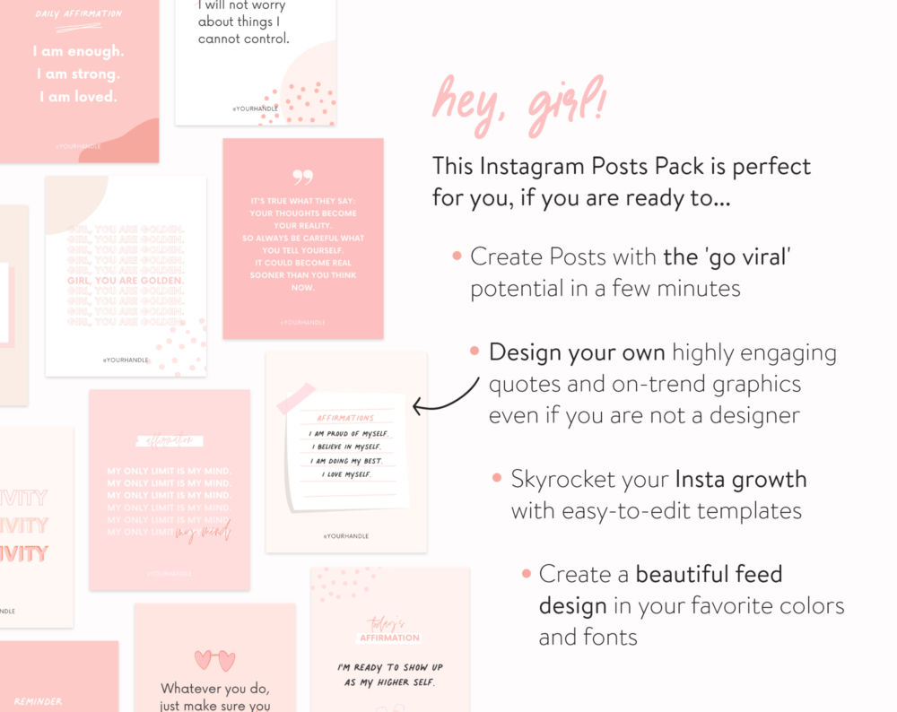 Positivity & Affirmations Instagram Posts - My Social Boutique