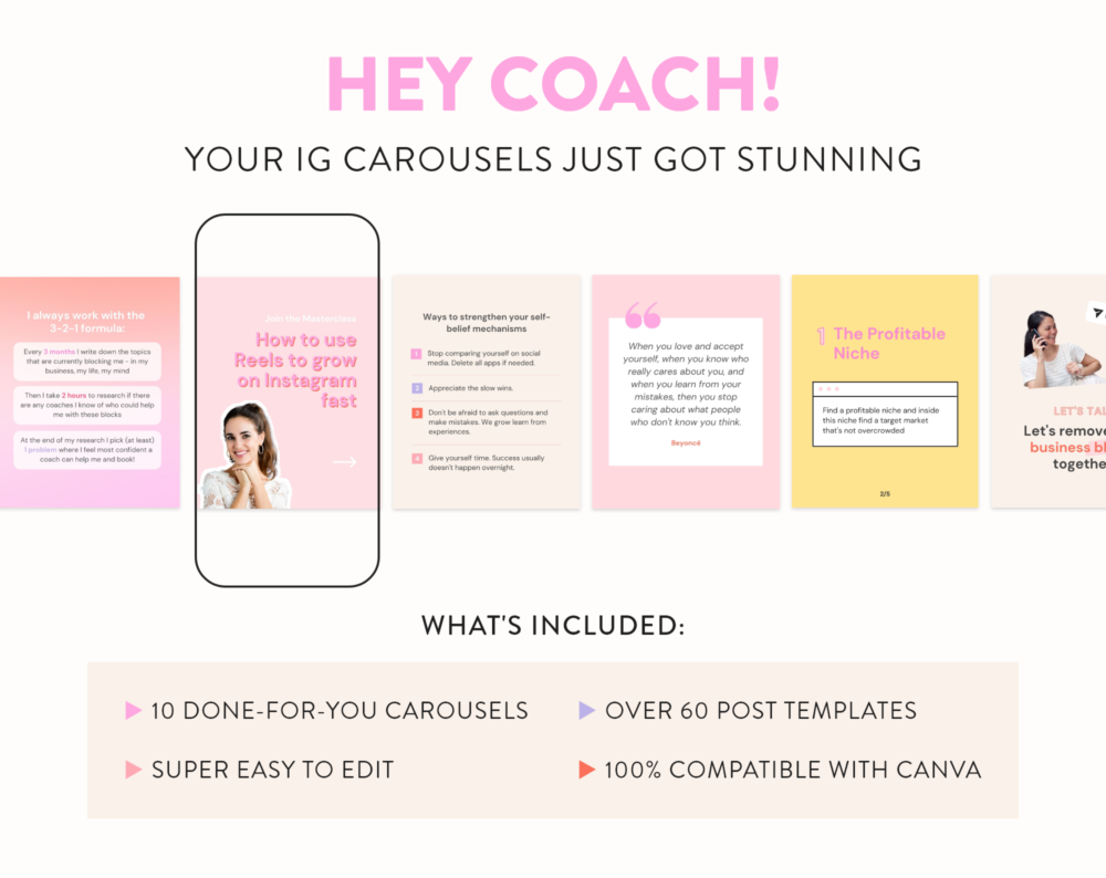 Coach Carousel Posts Pack for Instagram - My Social Boutique