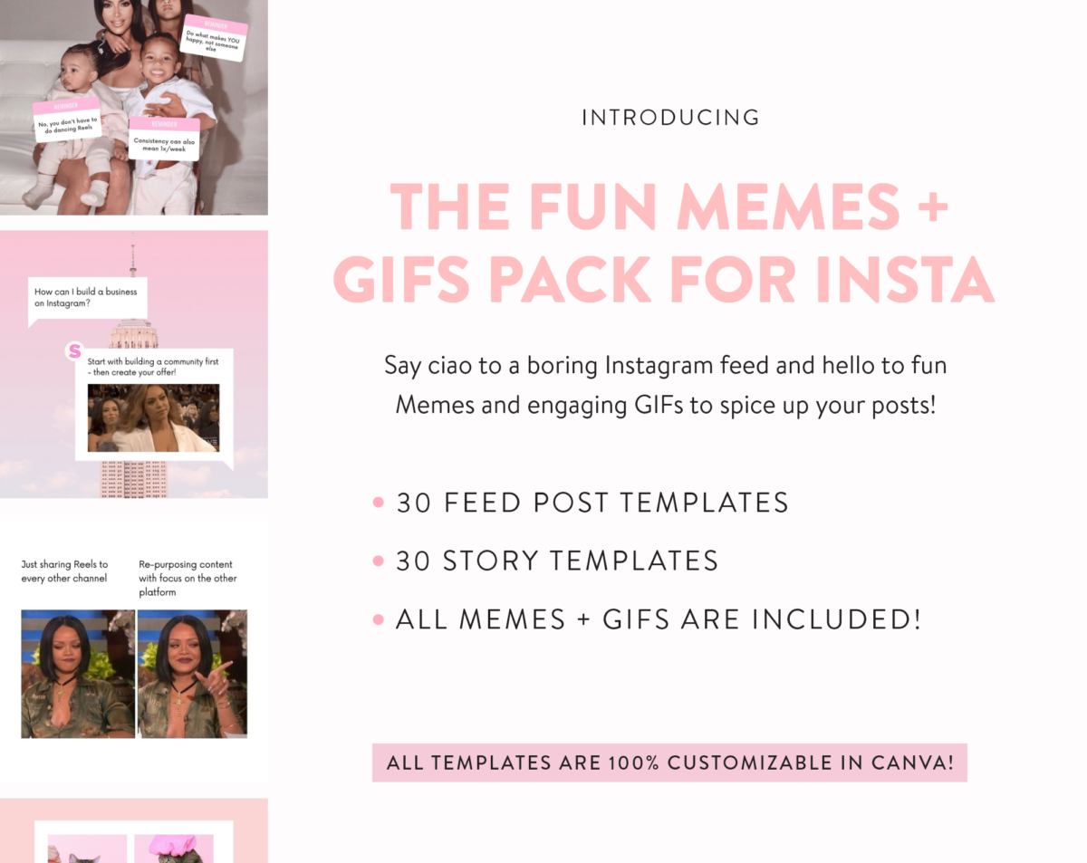 Instagram Memes + Gif’s Templates Pack - My Social Boutique