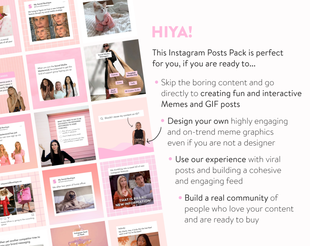 Instagram Memes + Gif’s Templates Pack - My Social Boutique