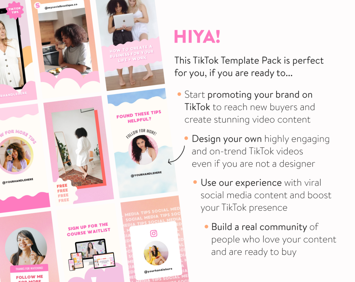 TikTok Video Marketing Templates Pack - My Social Boutique