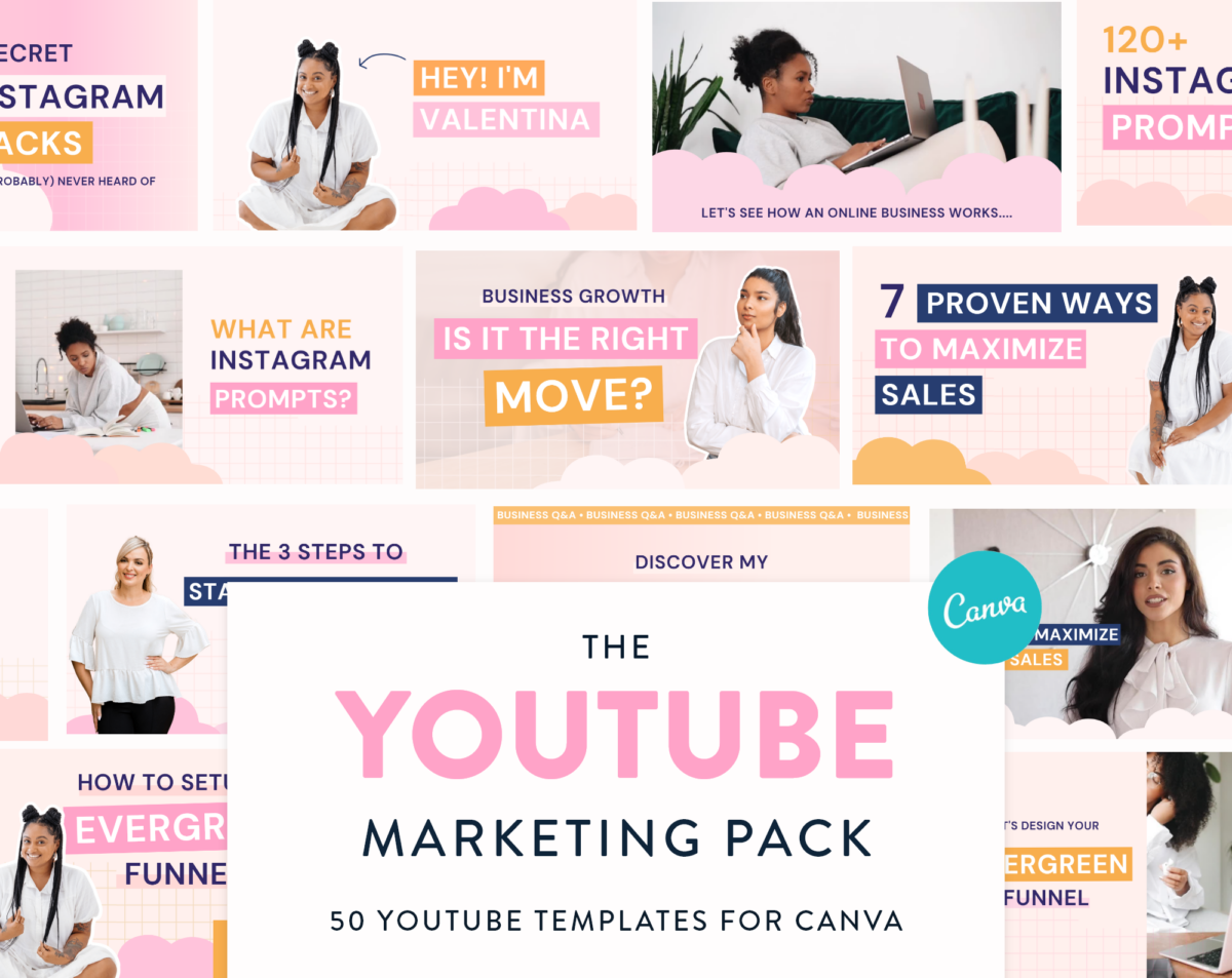 Youtube Branding Template Pack for Canva - My Social Boutique