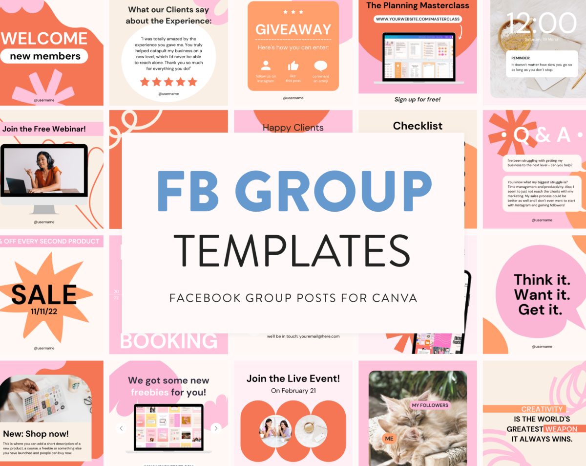 Facebook Group Template Pack for Canva - My Social Boutique