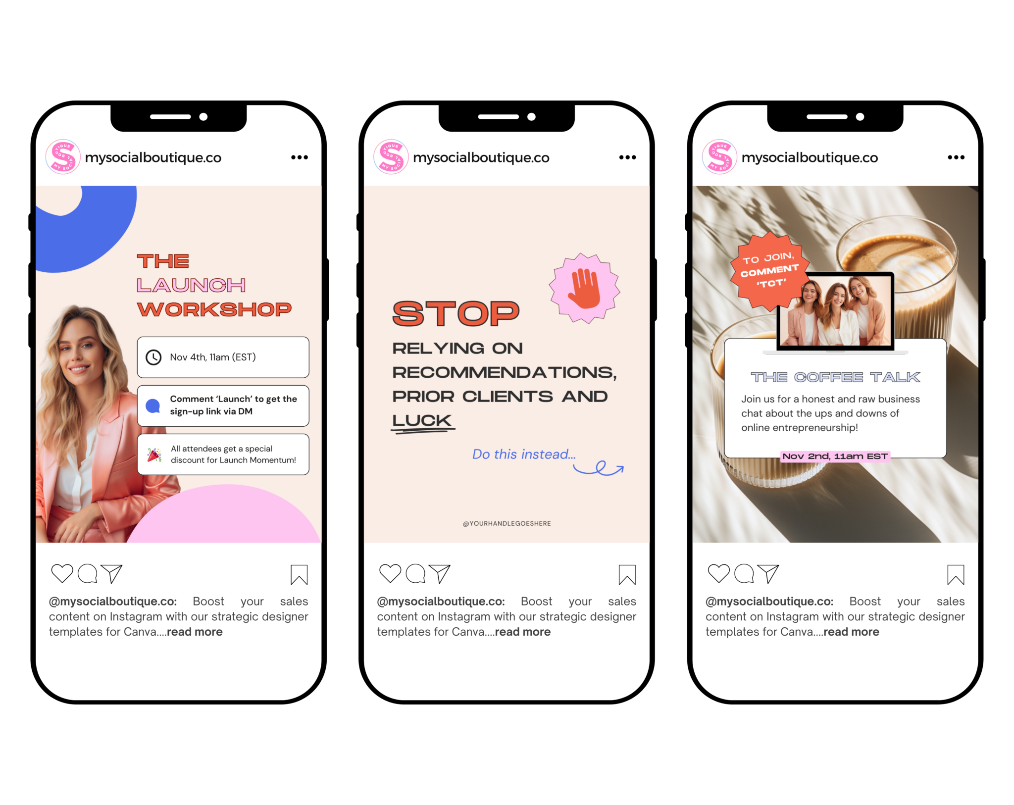 Instagram Pre-Launch Marketing Posts - My Social Boutique