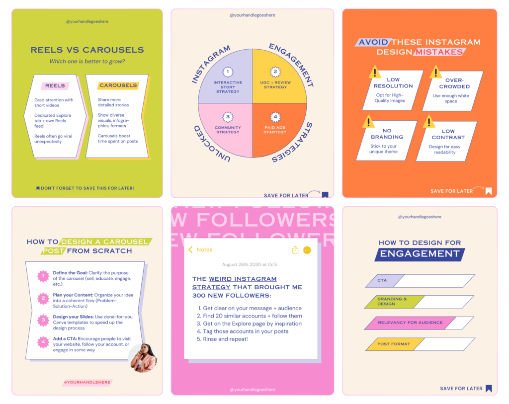 Instagram Charts & Infographics Templates - My Social Boutique