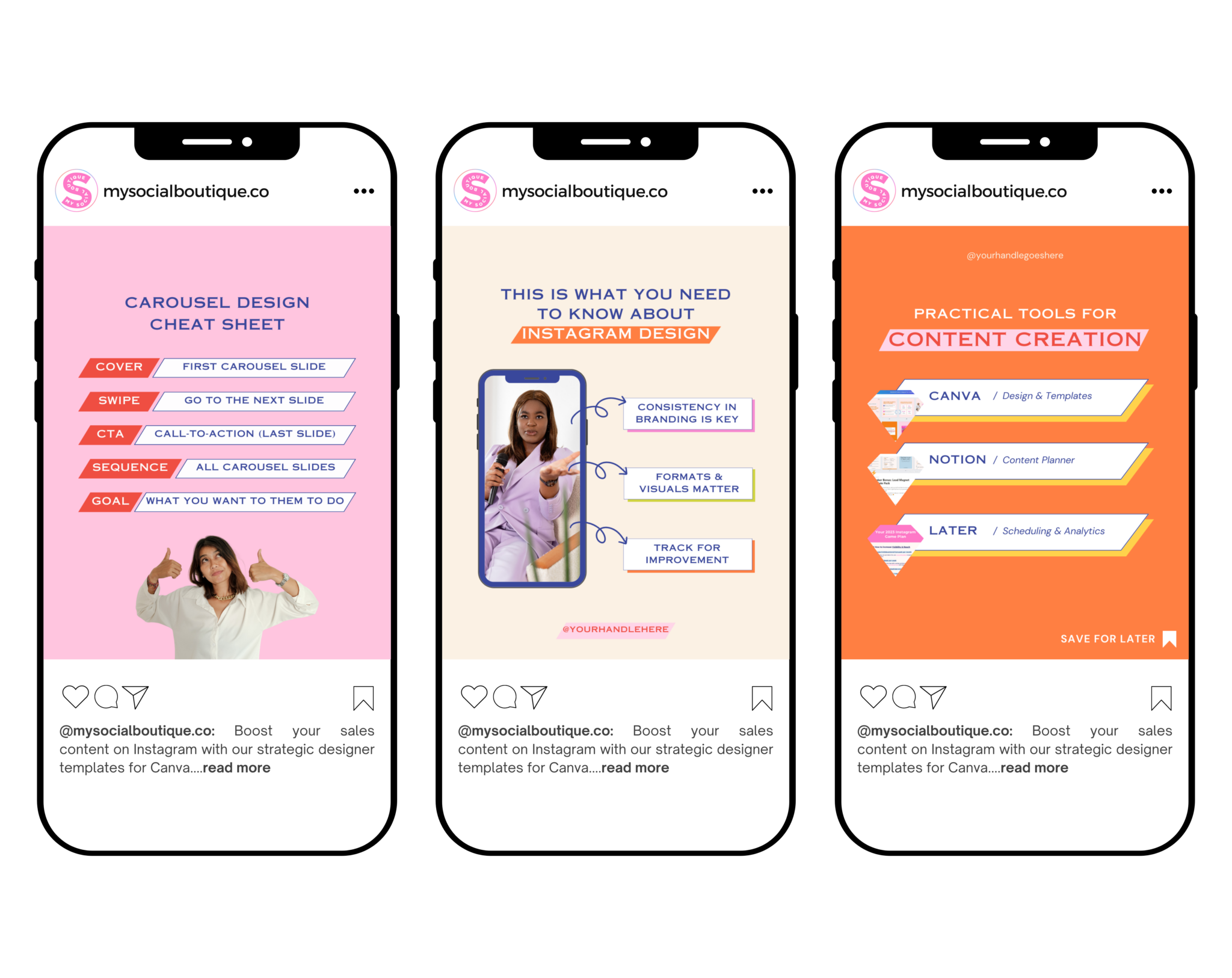 Instagram Charts & Infographics Templates - My Social Boutique