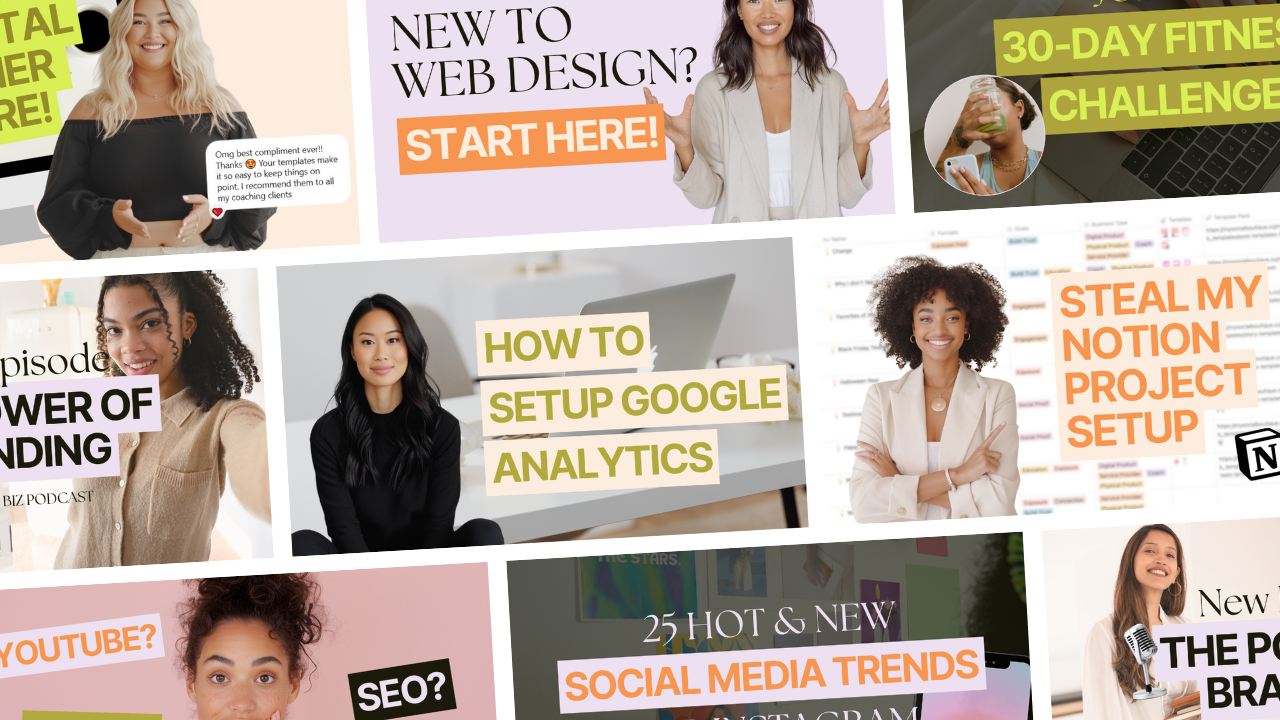Youtube Expert Thumbnail Templates for Canva - My Social Boutique